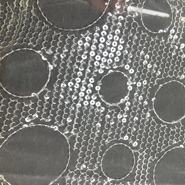 Ivory Circle Sequins Mesh - Sold by the Yard – Elotex Fabric