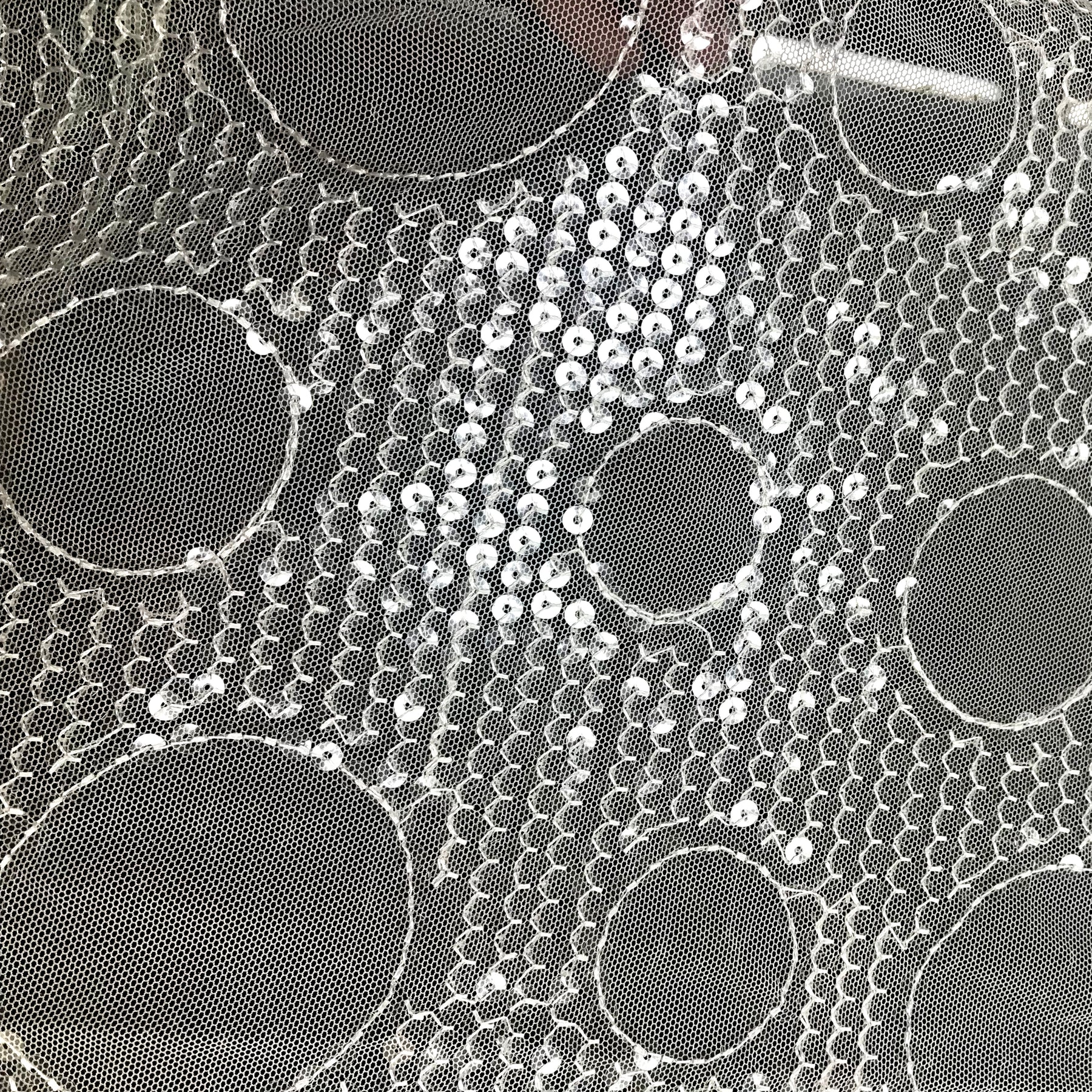 Ivory Circle Sequins Mesh - Sold by the Yard – Elotex Fabric