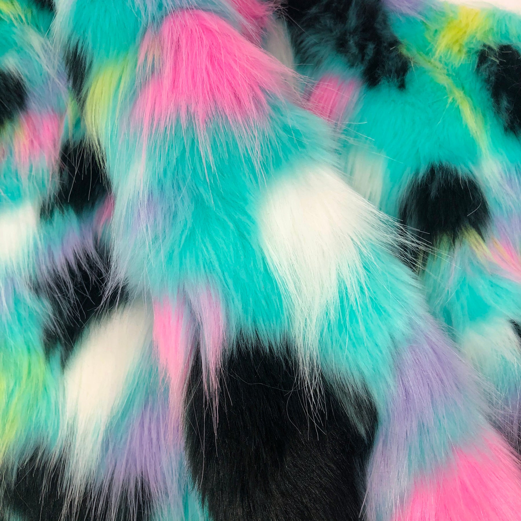 Blue Bubblegum Pink Multi Patch Faux Fur - Sold by the Yard – Elotex Fabric