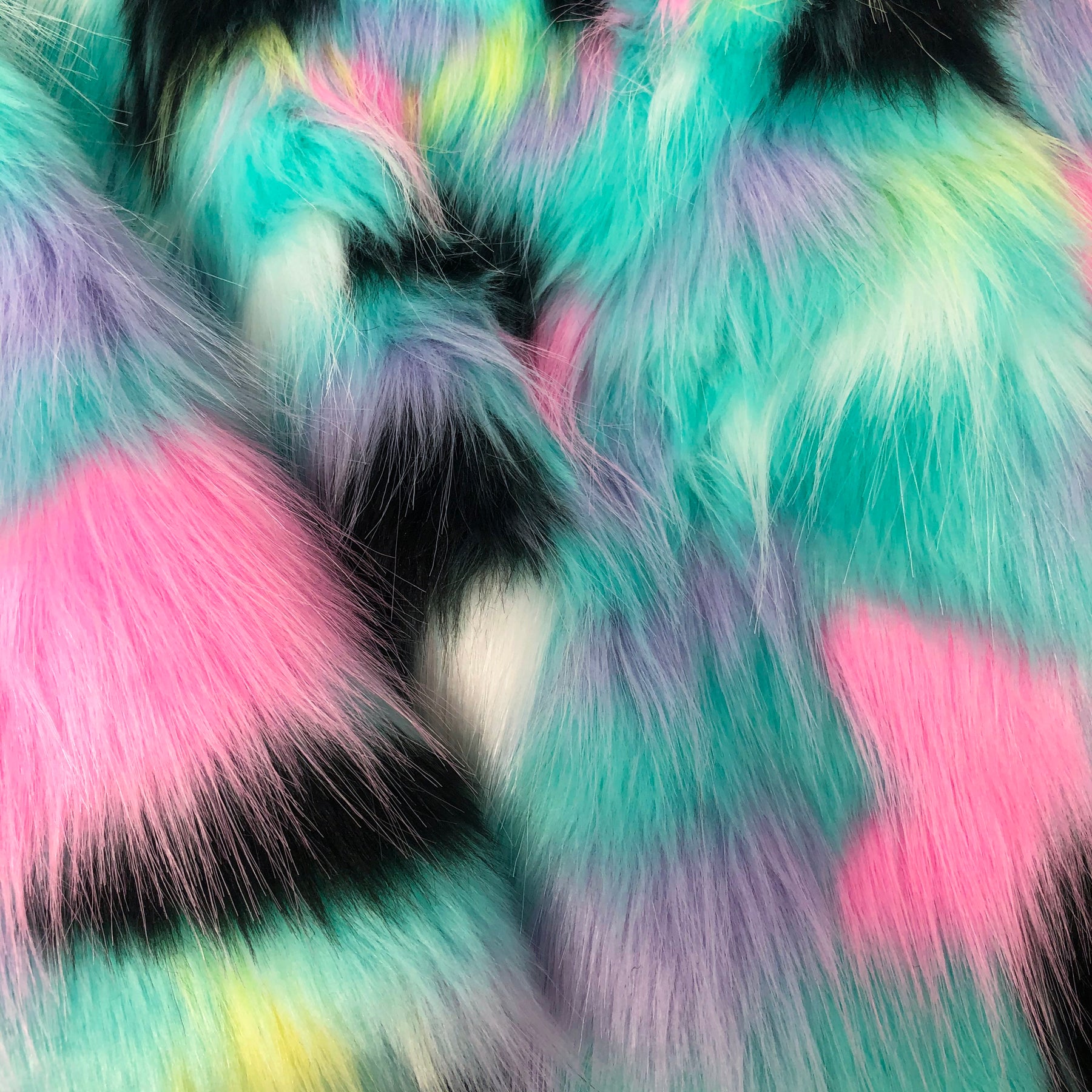 Blue Bubblegum Pink Multi Patch Faux Fur - Sold by the Yard – Elotex Fabric
