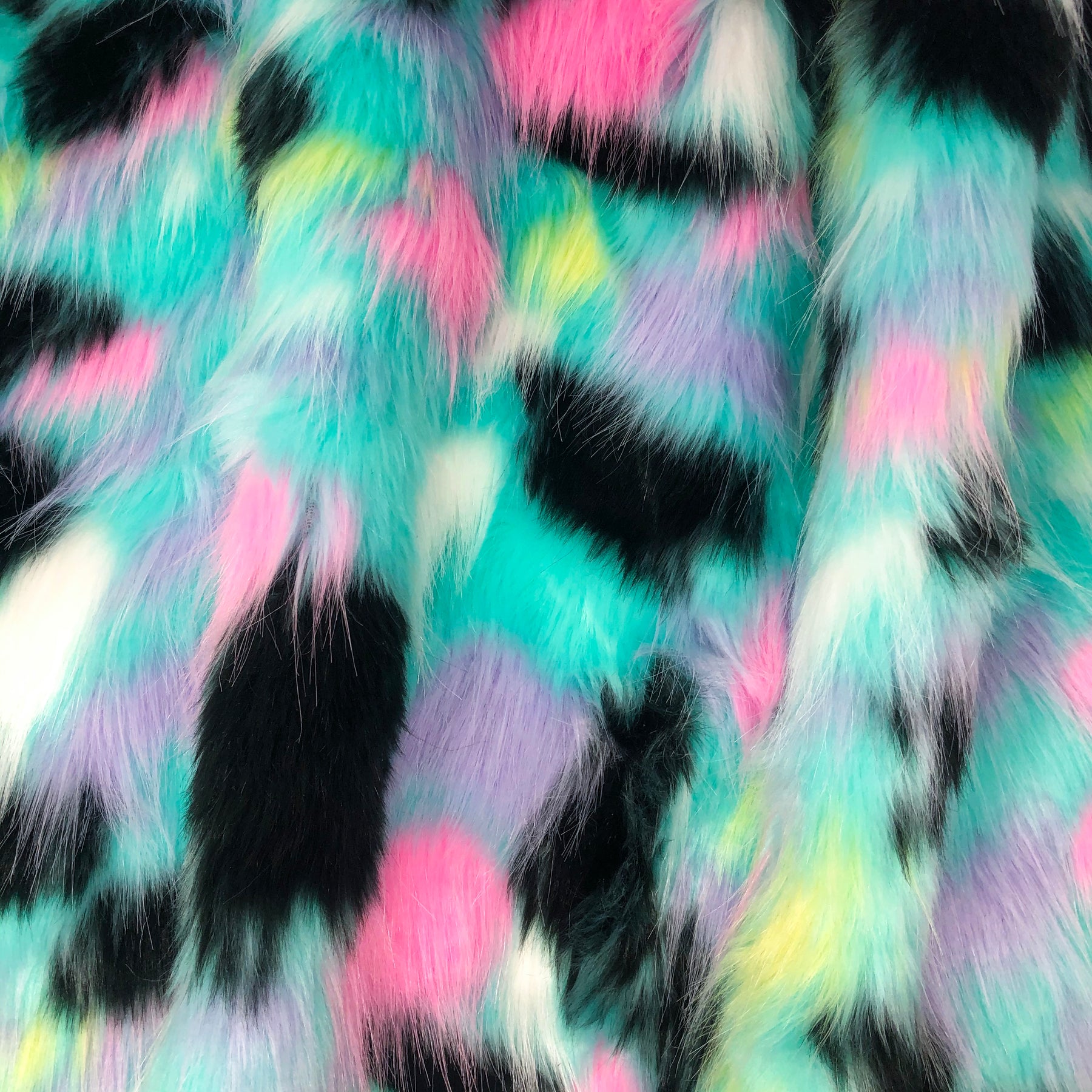 Blue Bubblegum Pink Multi Patch Faux Fur - Sold by the Yard – Elotex Fabric