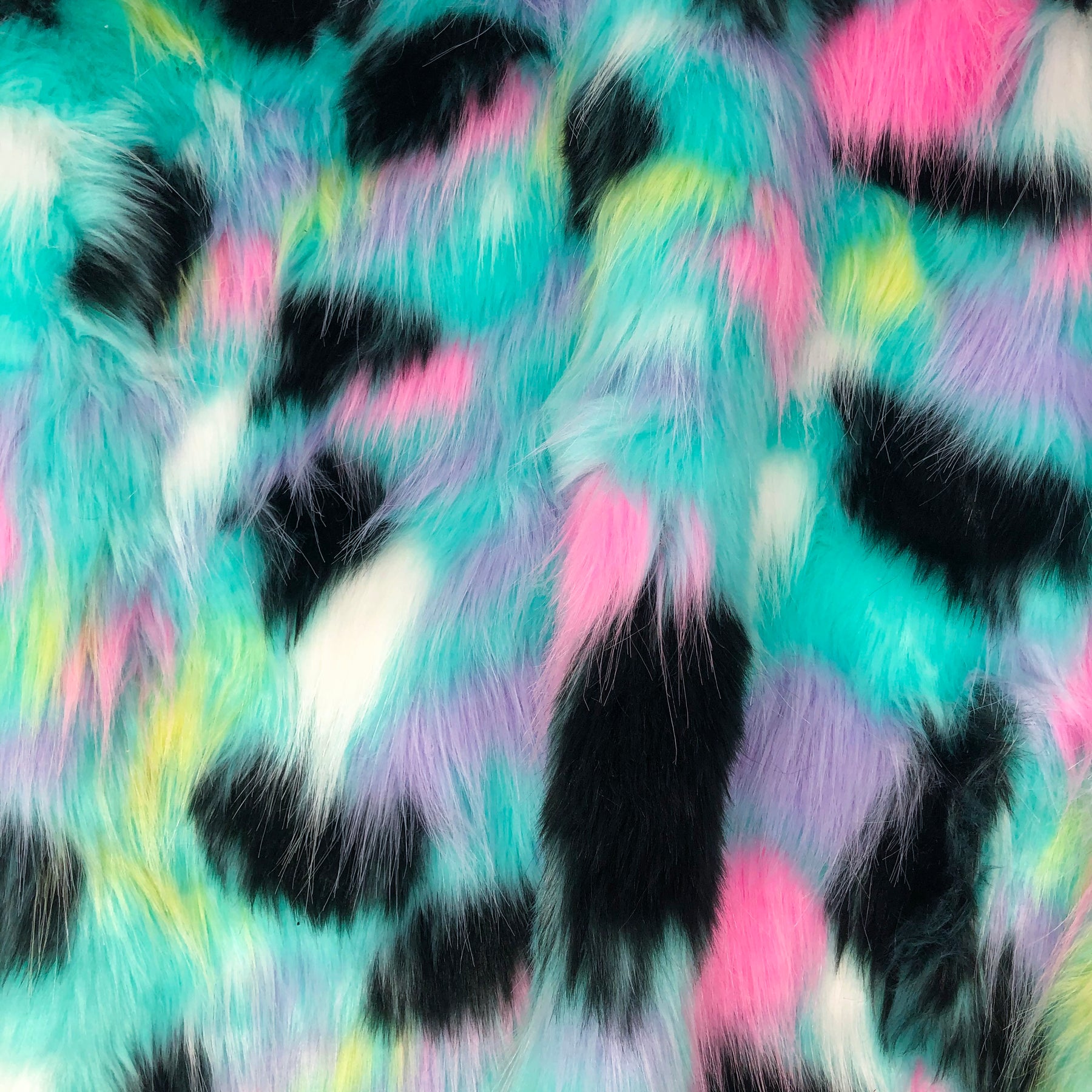 Blue Bubblegum Pink Multi Patch Faux Fur - Sold by the Yard – Elotex Fabric