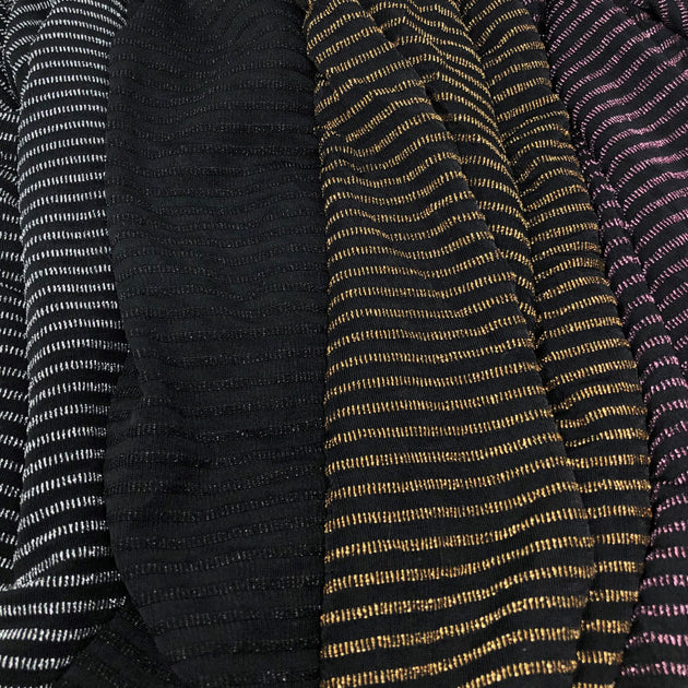 LSV Multi Striped Metallic Jersey – Elotex Fabric