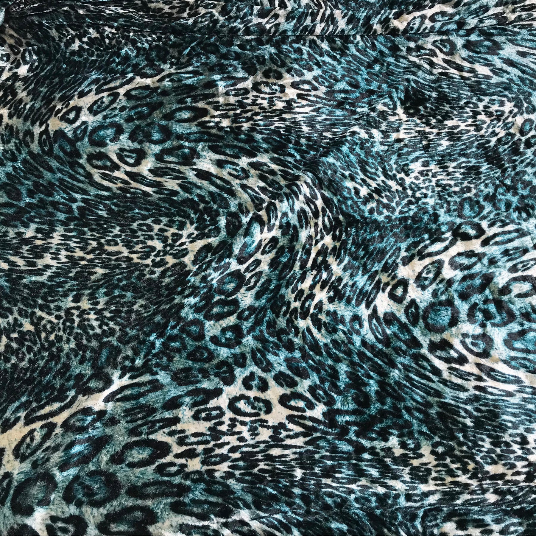 Turquoise Leopard Print Velvet - Sold by the Yard – Elotex Fabric